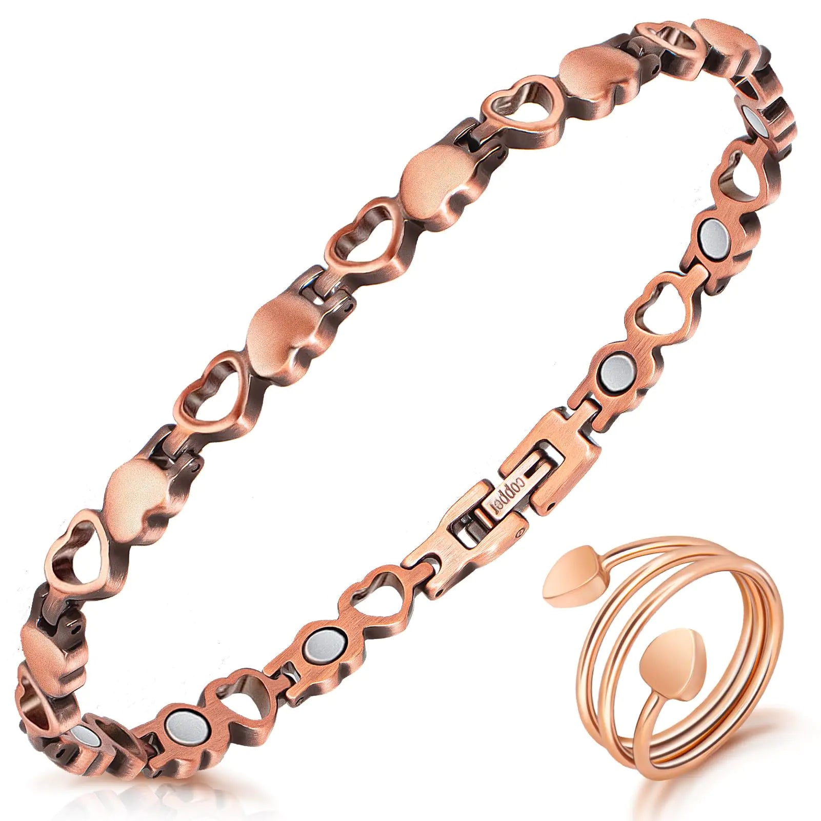 Copper Anklet Women Magnetic 3500 Gauss Magnets - Lymphatic Drainage ...